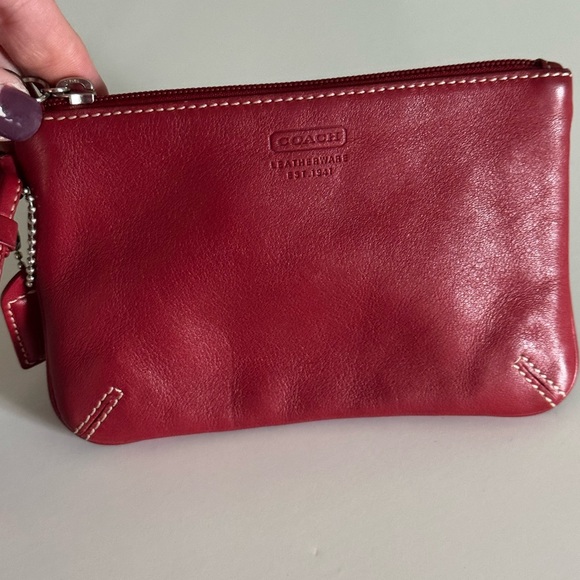 Coach | Bags | Coach Red Leather Wristlet | Poshmark